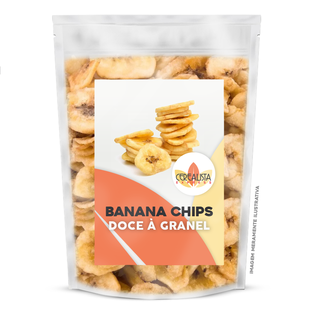 Banana Chips Desidratada Doce a Granel | Frutas Secas