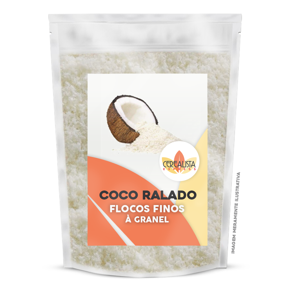Coco Ralado em Flocos Finos Seco a Granel Sem Açúcar